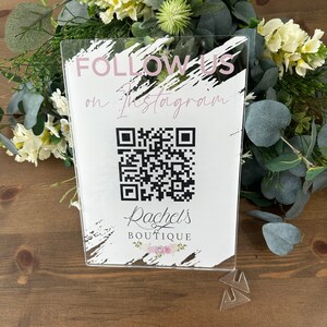Acrylic QR Code Social Media Sign | Premium 5mm Acrylic Logo Plaque ...
