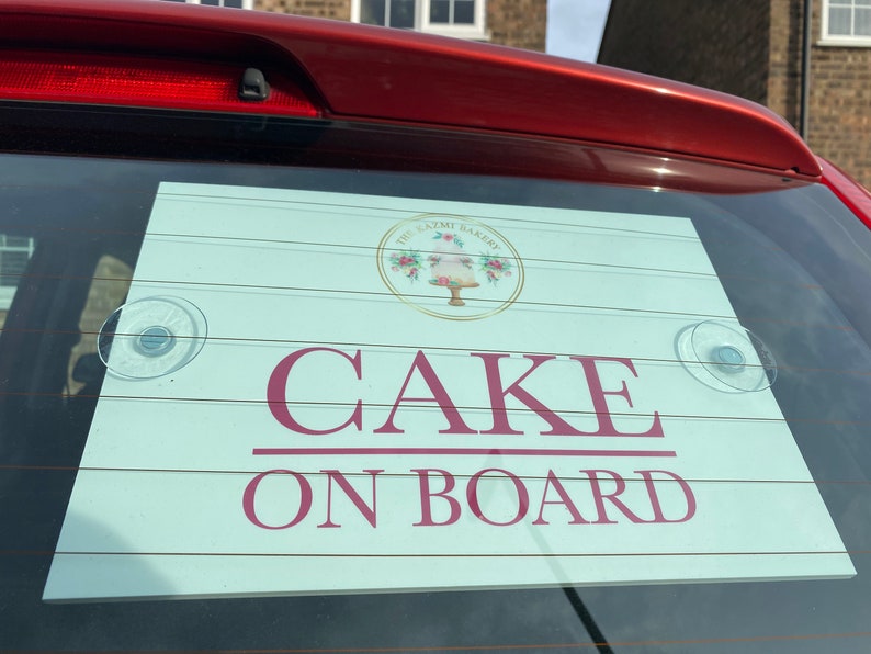 Cake on Board Sign | Cake Car Sign | Suction Cake Car Board | 5mm Board ...