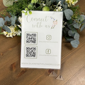 Acrylic QR Code Social Media Sign | Premium 5mm Acrylic Logo Plaque ...