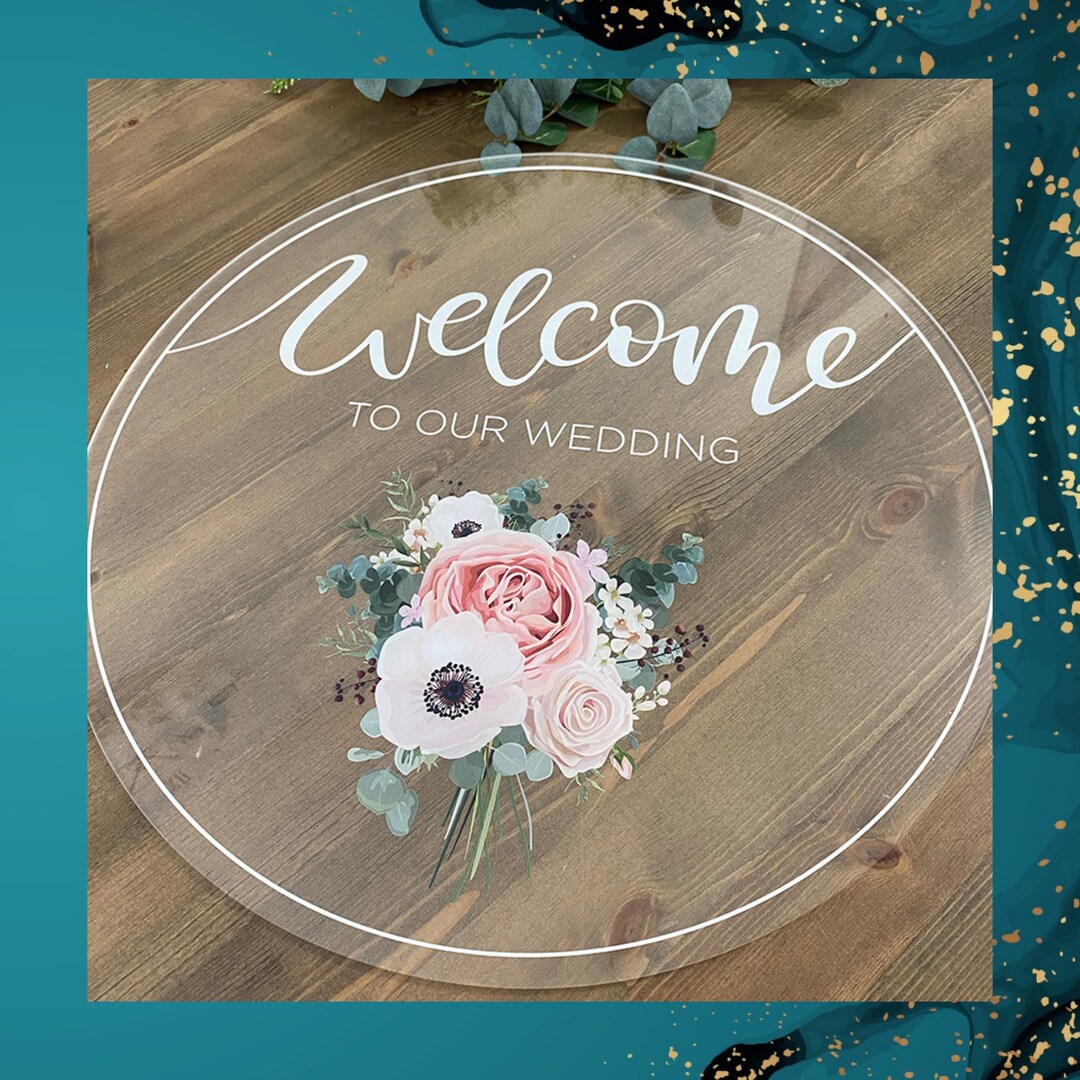 UK PREMIUM Circular Wedding Sign Welcome to Our Wedding Wedding Welcome ...