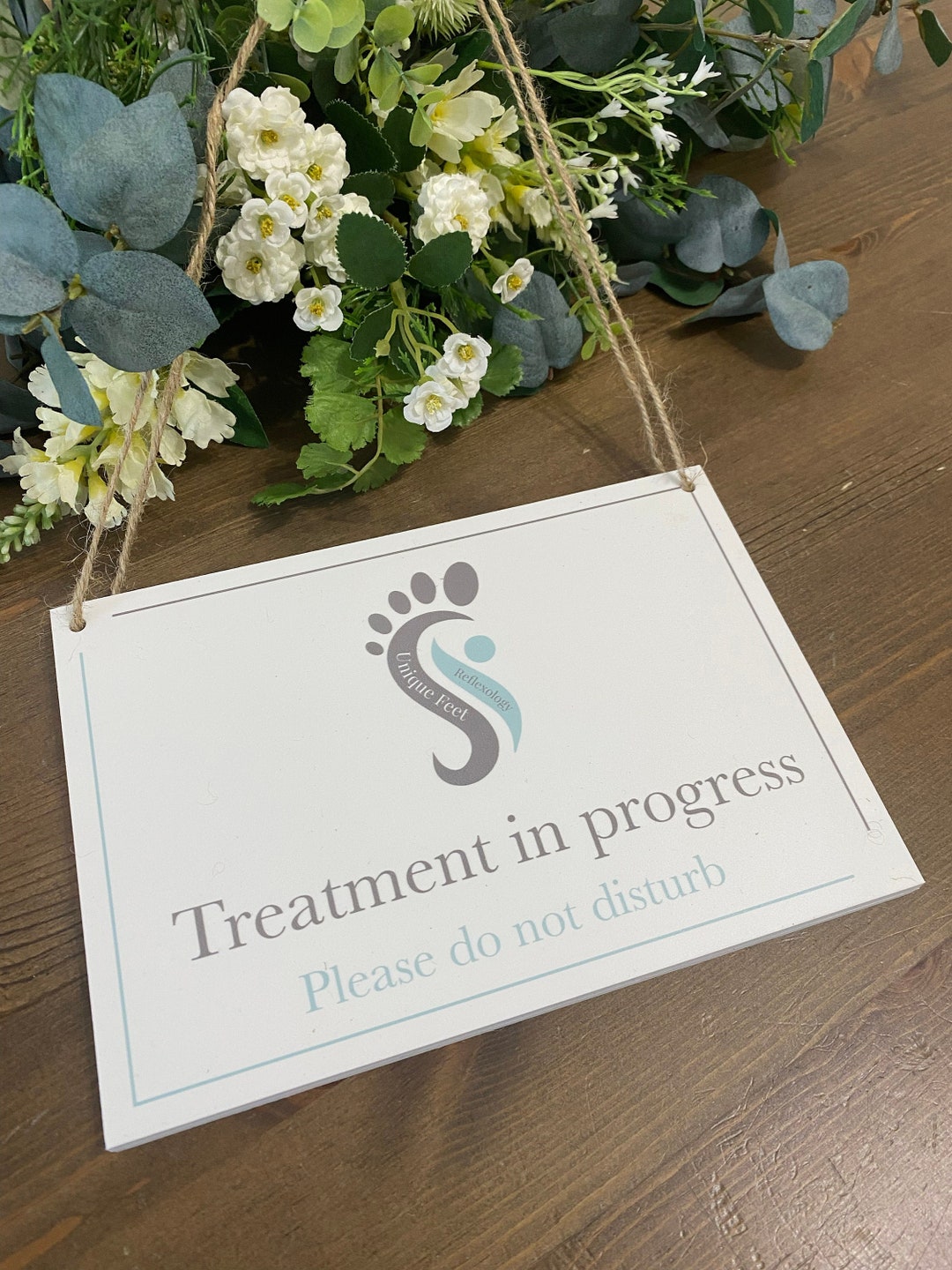 Personalised Logo Treatment in Progress Double Sided Business Door Sign ...