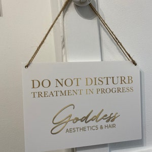 Personalised Logo Treatment in Progress Double Sided Business Door Sign ...