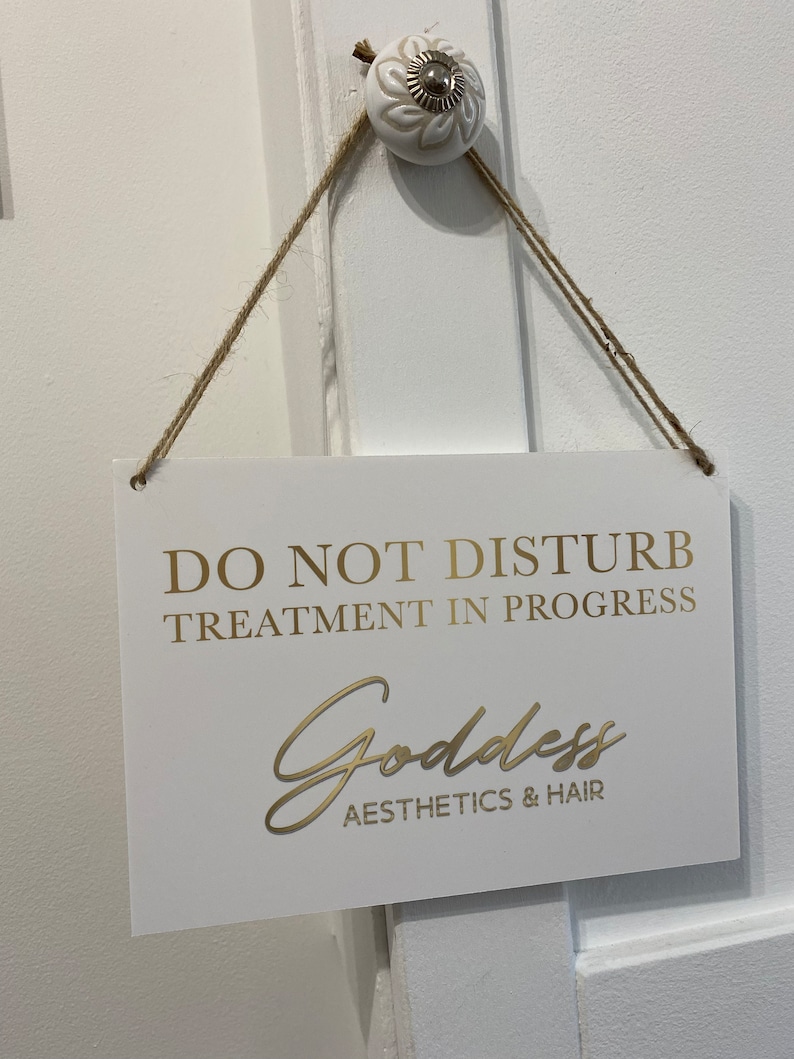 Personalised Logo Treatment in Progress Double Sided Business Door Sign ...