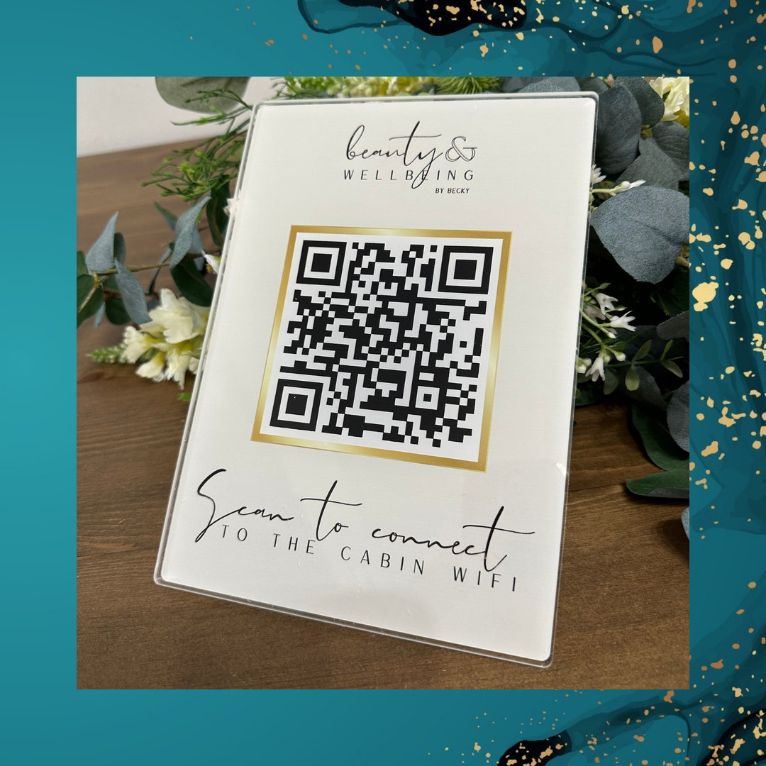 Acrylic QR Code Wifi Sign Premium 5mm Acrylic Logo Plaque Wifi Code ...
