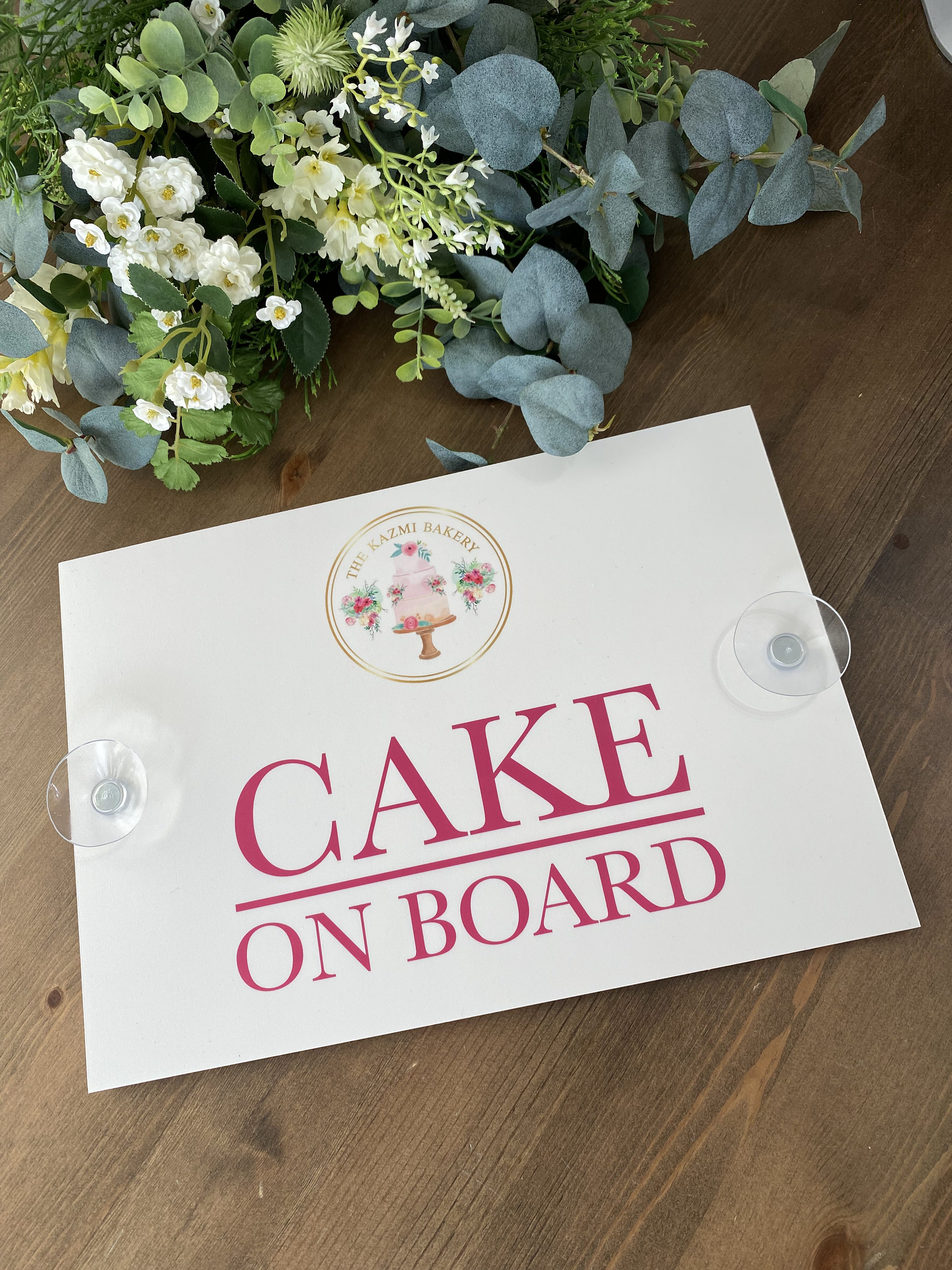 Cake on Board Sign | Cake Car Sign | Suction Cake Car Board | 5mm Board ...