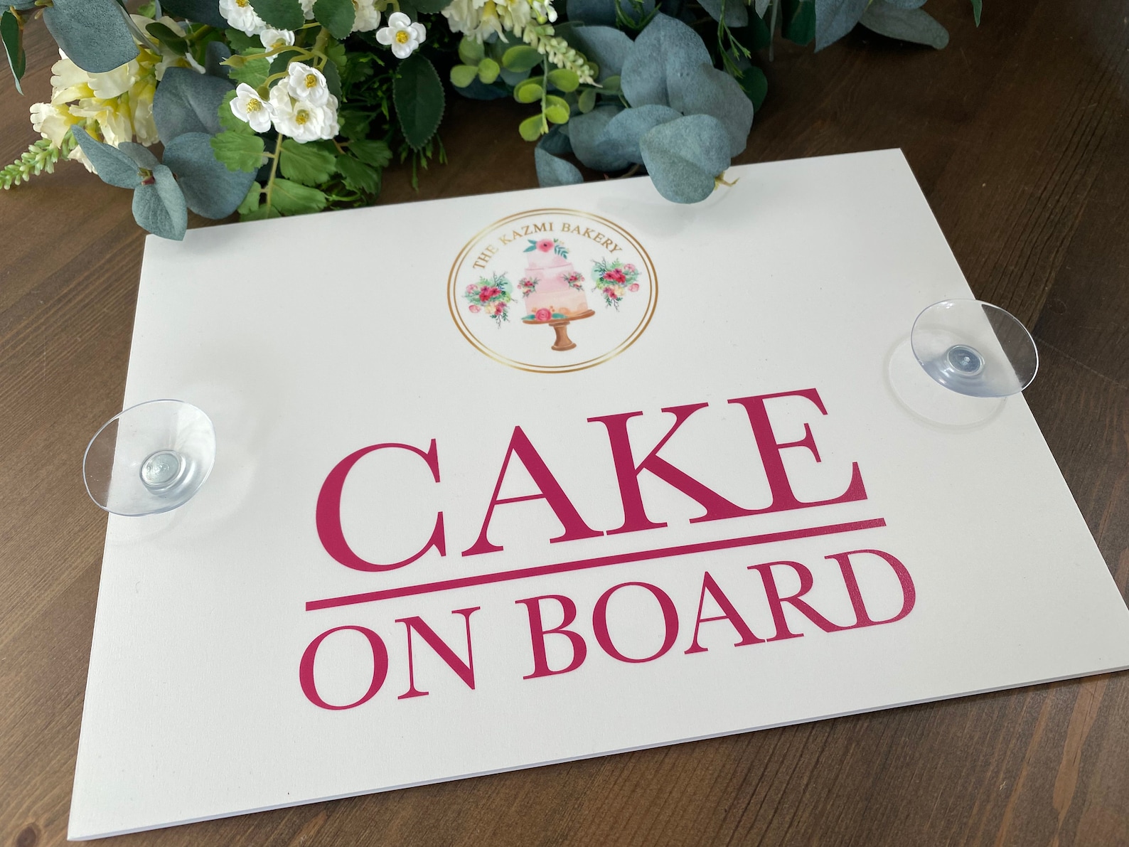 Cake on Board Sign | Cake Car Sign | Suction Cake Car Board | 5mm Board ...