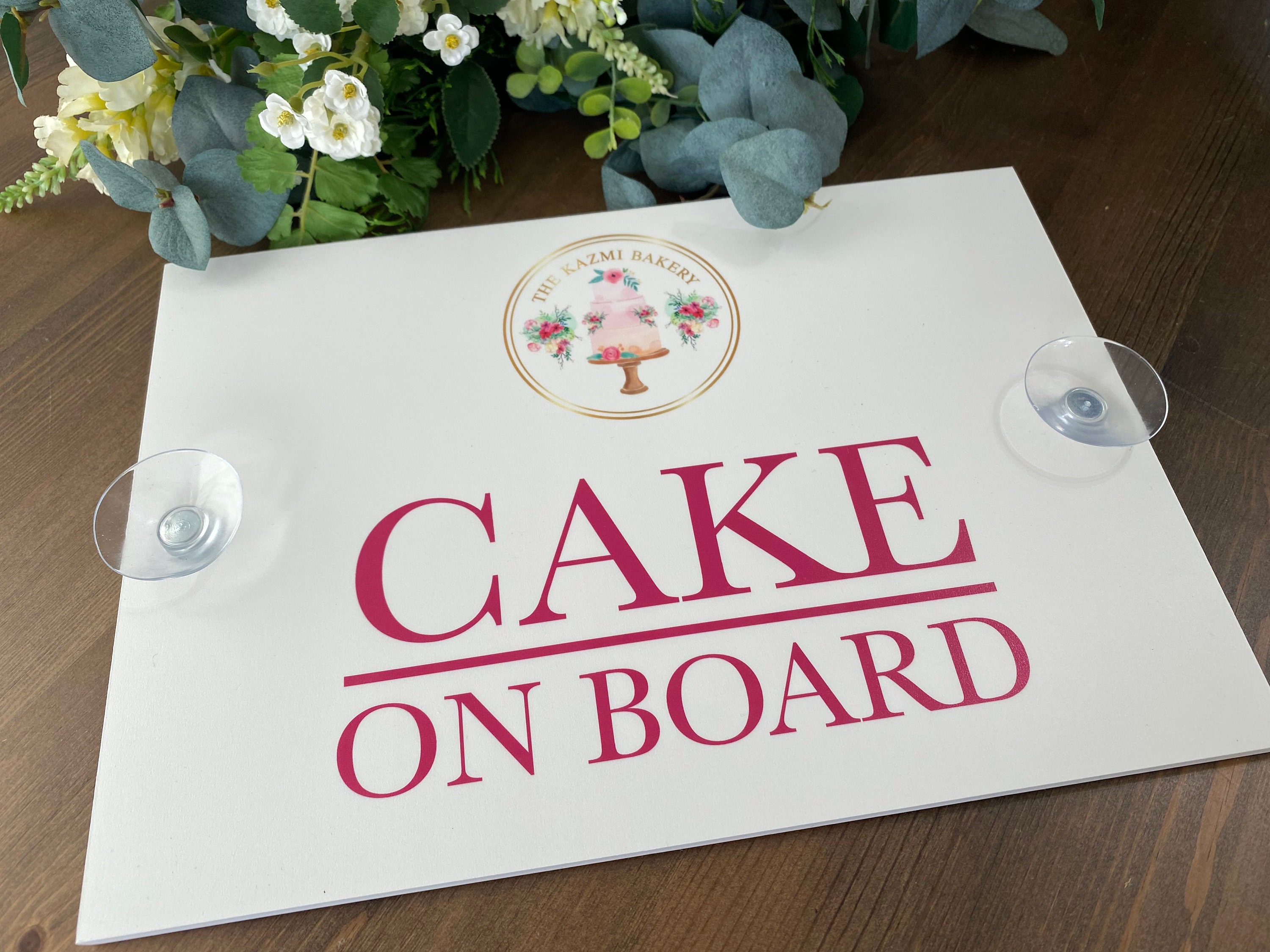 Cake on Board Sign | Cake Car Sign | Suction Cake Car Board | 5mm Board ...