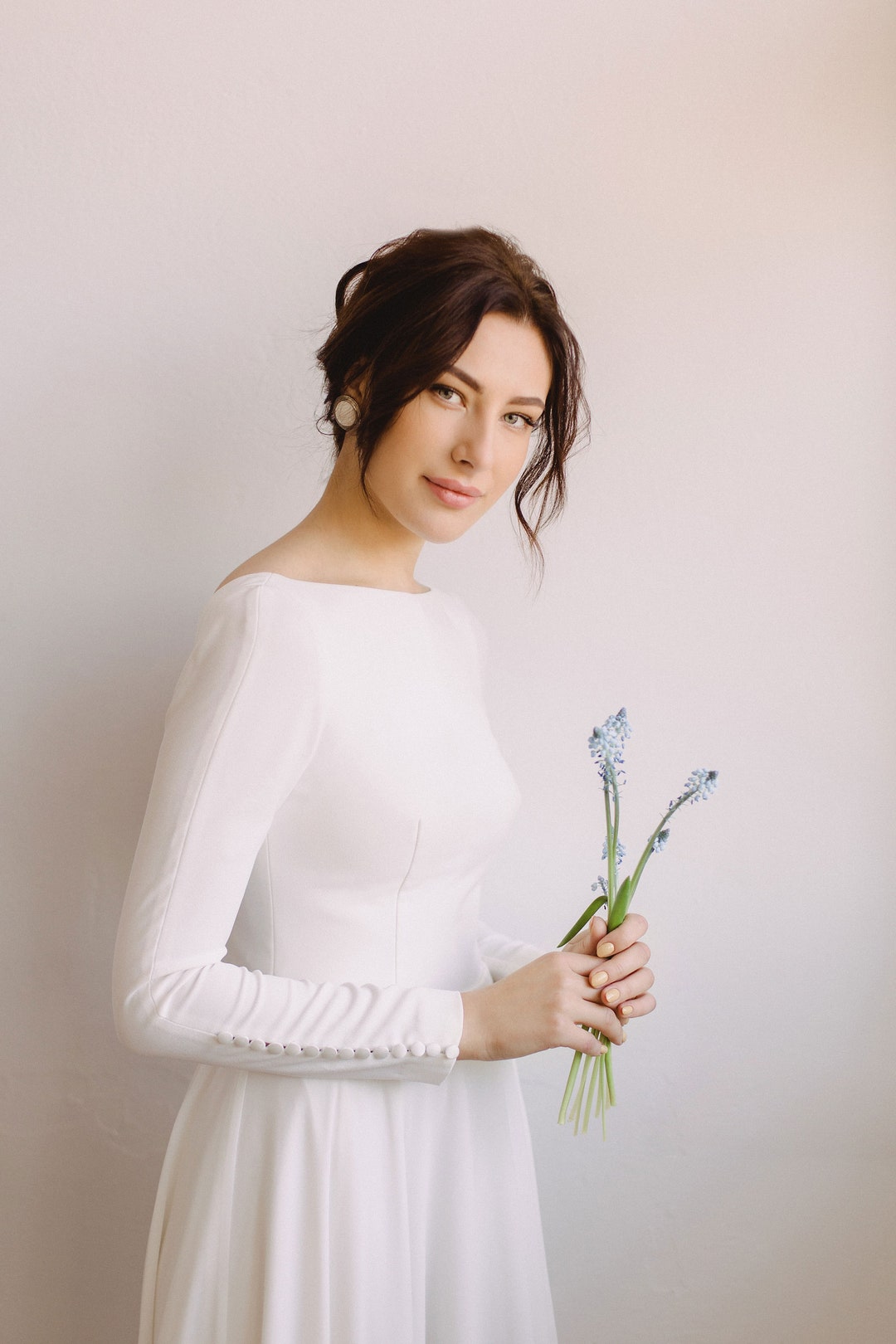 Classic Simple Wedding Dress, Bridal Gown, Modest Wedding Dress, Soft ...