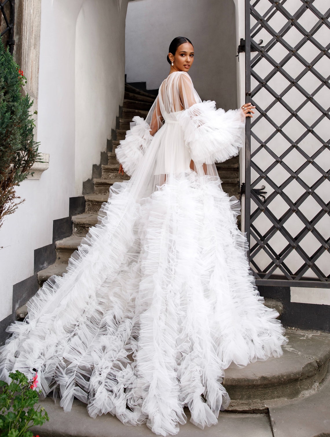 Gorgeous Bridal Robe Long Bridal Robe Sheer Wedding Robe - Etsy