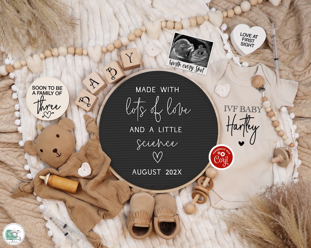 Valentines Day Digital IVF Baby Announcement, Love & Science Vday IVF ...