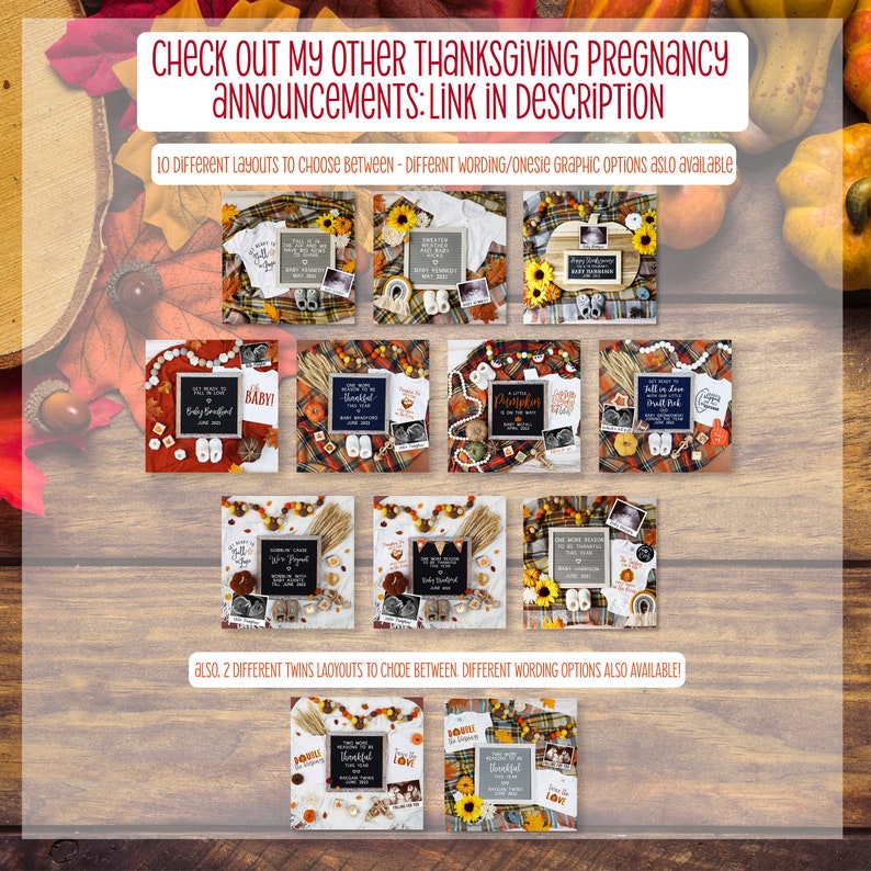 Fall Social Media Pregnancy Announcement Digital Fall is in | Etsy