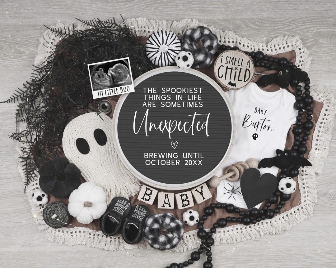 Eerie Halloween Pregnancy Announcement – Spooky Pumpkin Baby Reveal ...