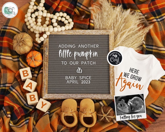 Digital Pregnancy Announcement, Fall 2nd 3rd 4th Etc Pregnancy Reveal ...