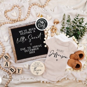 We've Been Keeping a Little Secret Digital Pregnancy Announcement, Boho ...