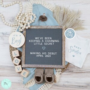 Boy Pregnancy Announcement Digital, It's a Boy Gender Reveal Baby ...