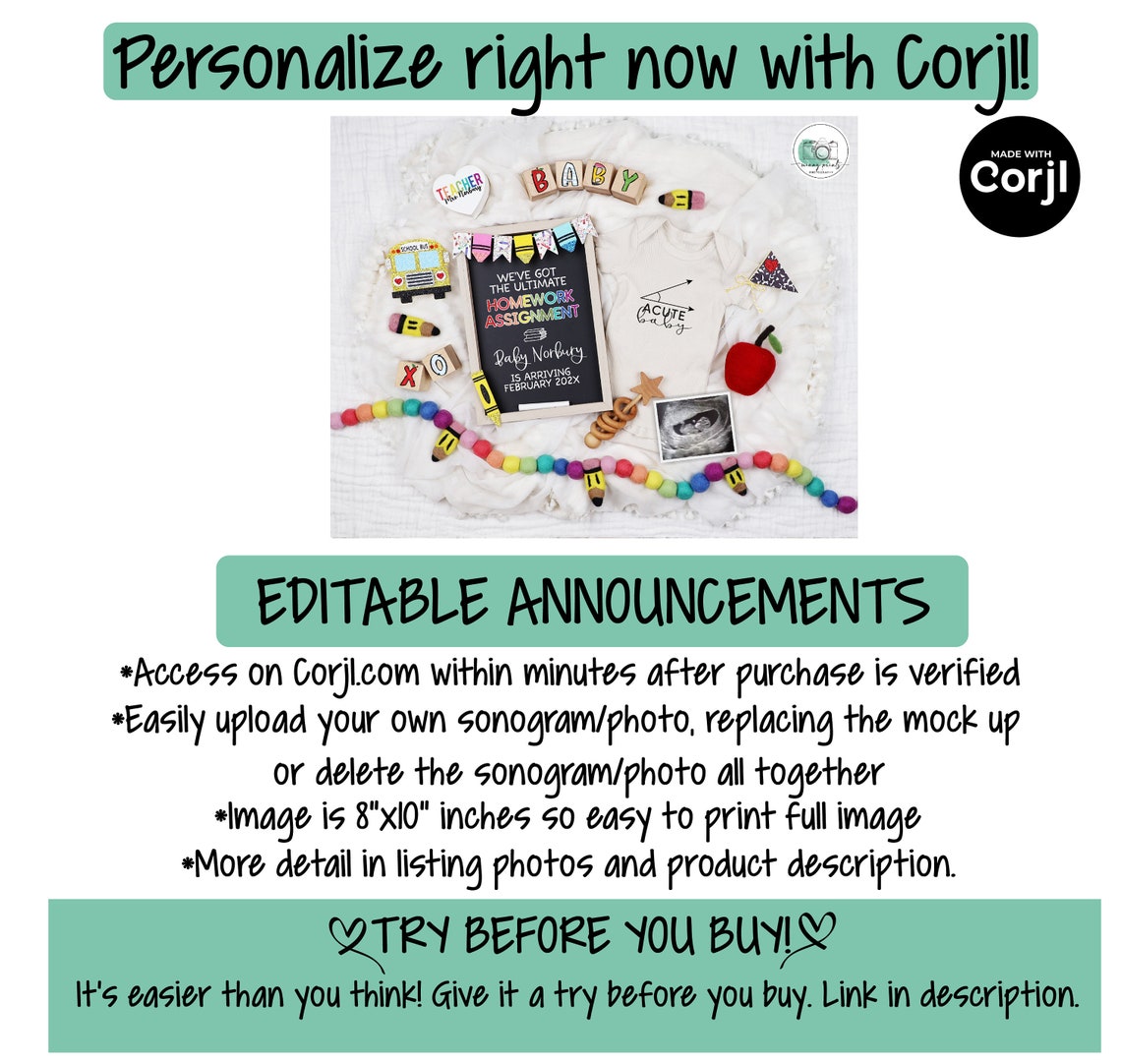 Teacher Pregnancy Announcement: School Theme Baby Reveal (digital) - Etsy