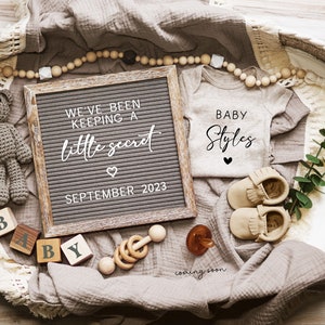 We've Been Keeping a Little Secret Digital Pregnancy Announcement, Boho ...