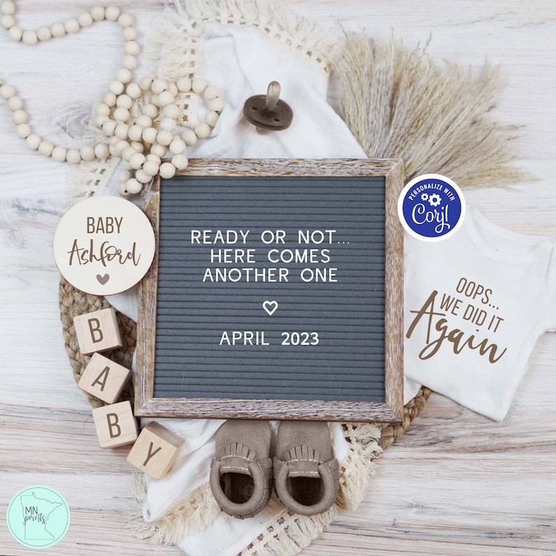 Funny Pregnancy Announcement: Boho Baby Reveal (digital Template) - Etsy