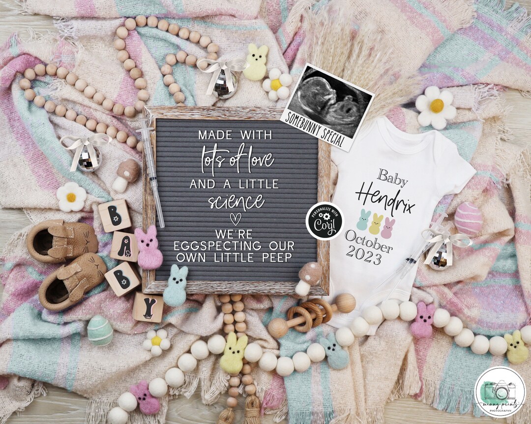 Easter IVF IUI Pregnancy Announcement Digital, Christian Baby Reveal ...