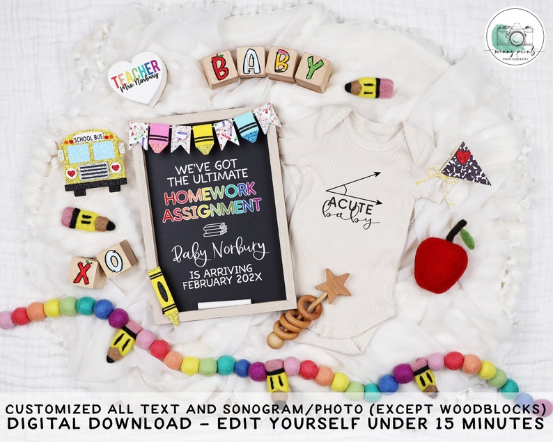 Teacher Pregnancy Announcement: School Theme Baby Reveal (digital) - Etsy