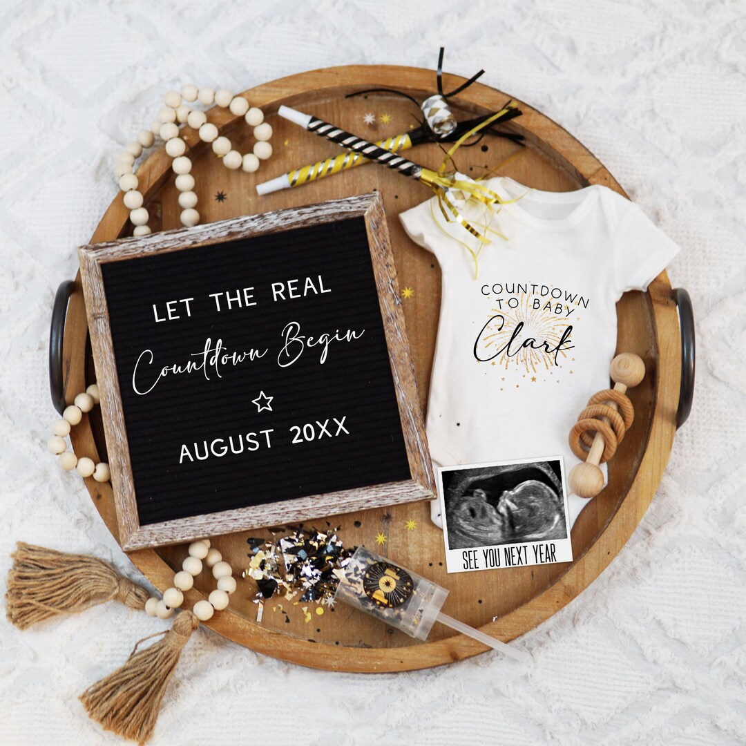 Editable New Year's Eve Pregnancy Announcement: Social Media Baby ...