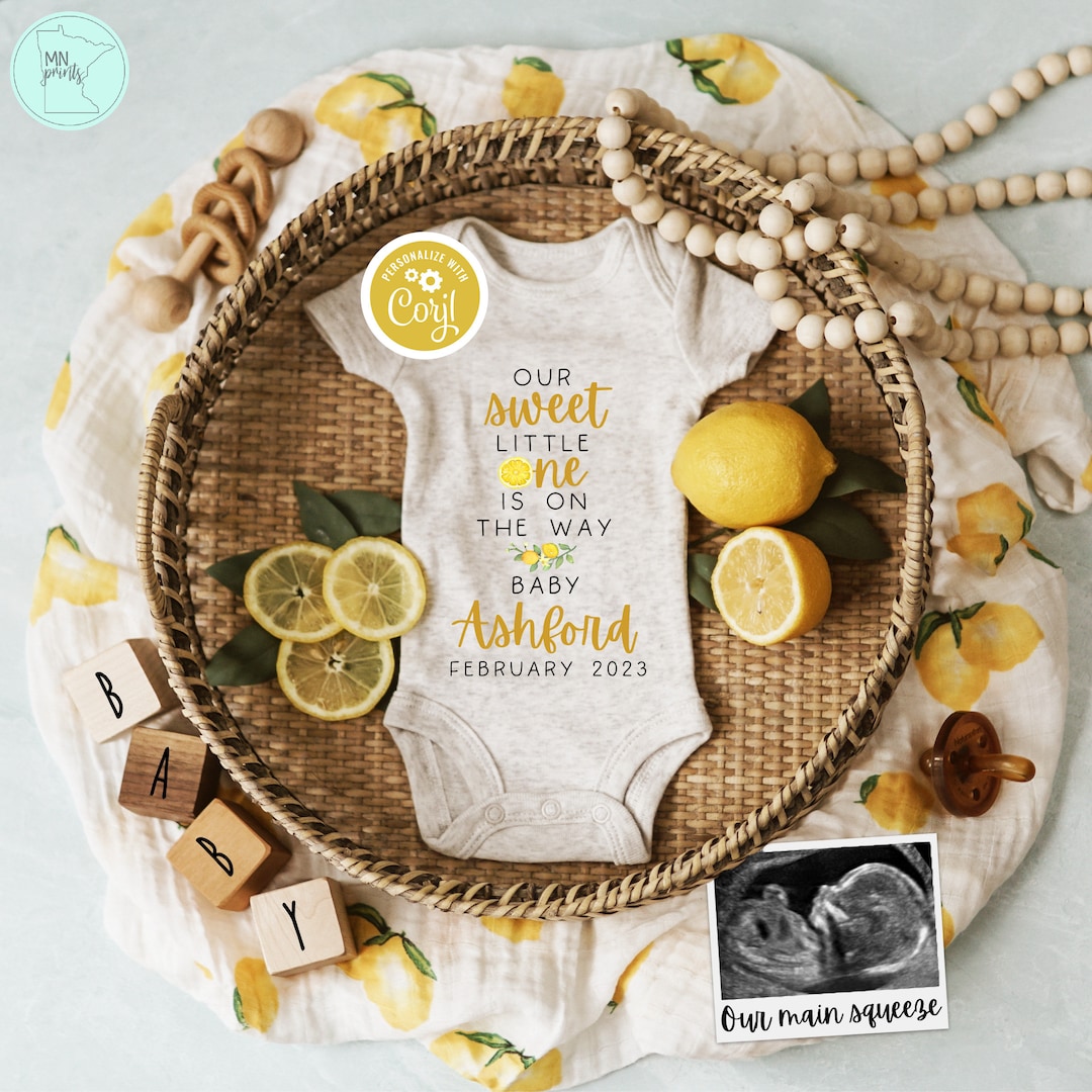 Lemon Pregnancy Announcement Digital, Social Media Citrus Pregnancy ...