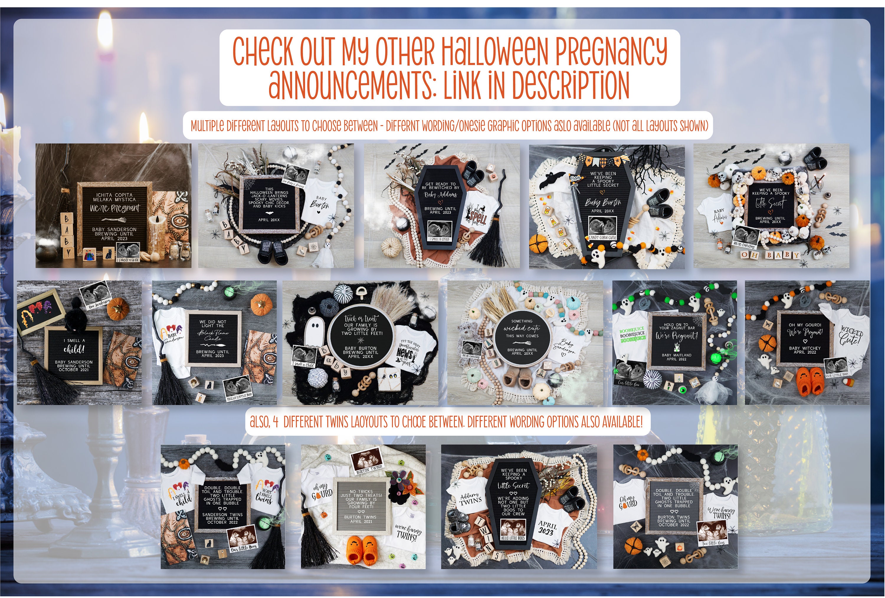 Girl Halloween Pregnancy Announcement: Spooky Boho Reveal (digital) - Etsy