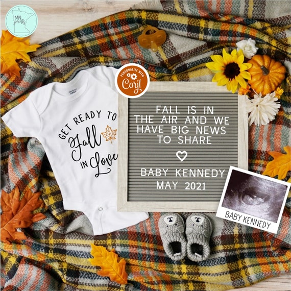 Fall Social Media Pregnancy Announcement Digital Fall is in - Etsy