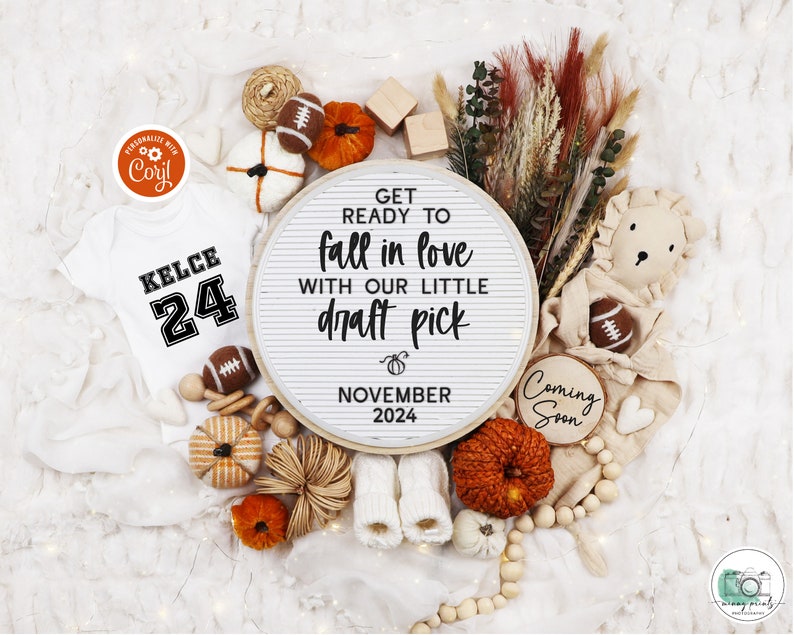 Fall Football Pregnancy Announcement: Baby Draft Pick (digital) - Etsy