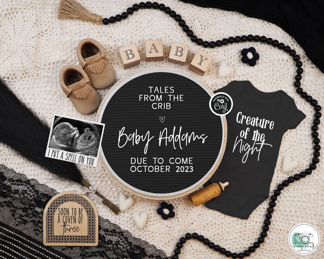Goth Baby Announcement: Creature of the Night, Gender Neutral (digital ...