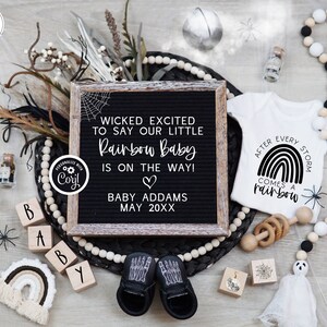 Rainbow Baby Halloween Pregnancy Announcement, Digital Spooky Rainbow ...