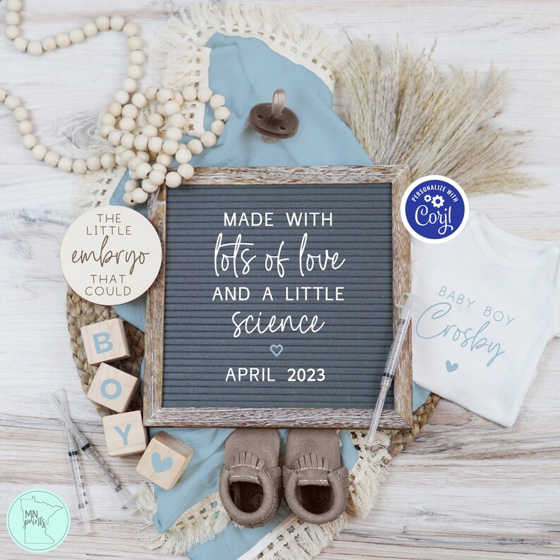 IVF Boy Pregnancy Announcement Digital IUI It's a Boy - Etsy