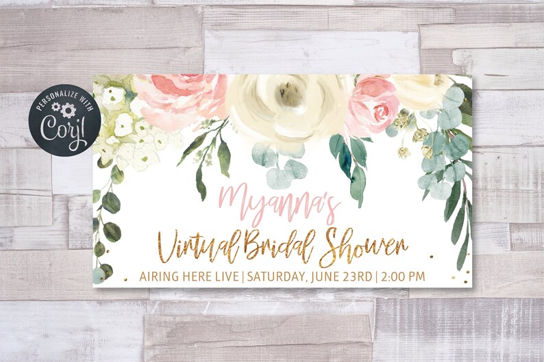 Editable Blush Pink Floral Virtual Facebook Event Photo | Etsy