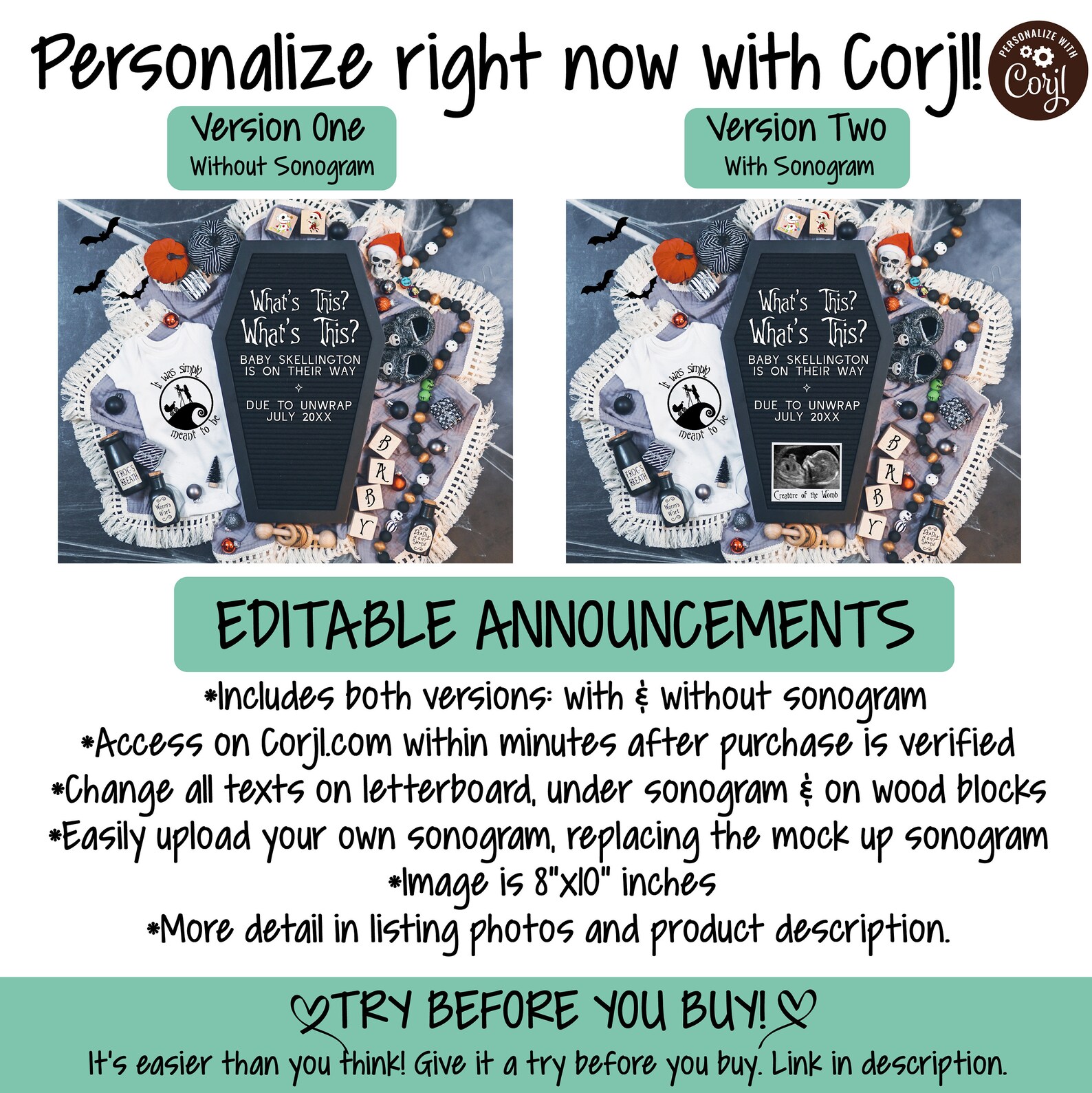 Goth Christmas Pregnancy Announcement – Nightmare Holiday Baby Reveal ...