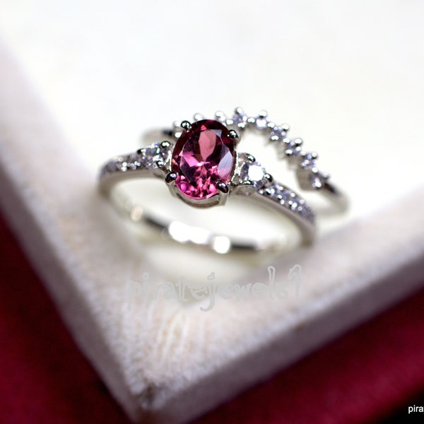 Dark Pink Wedding Ring - Etsy