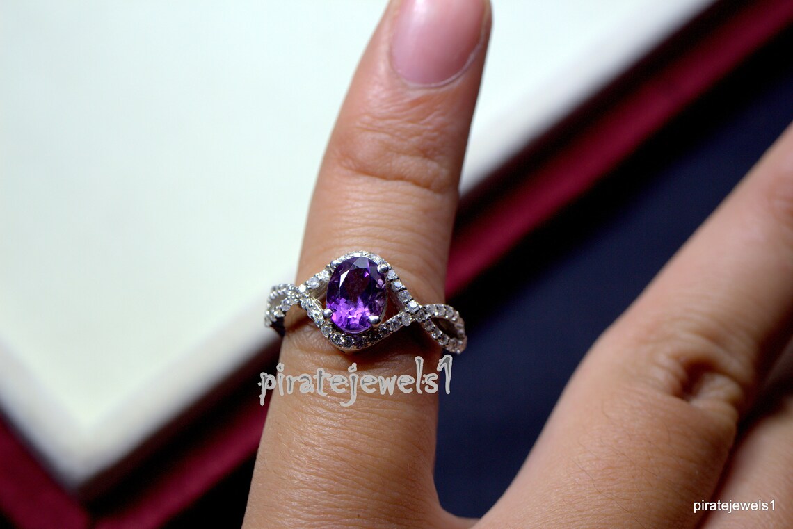 Purple Amethyst Ring Natural Amethyst Ring Oval Cut - Etsy