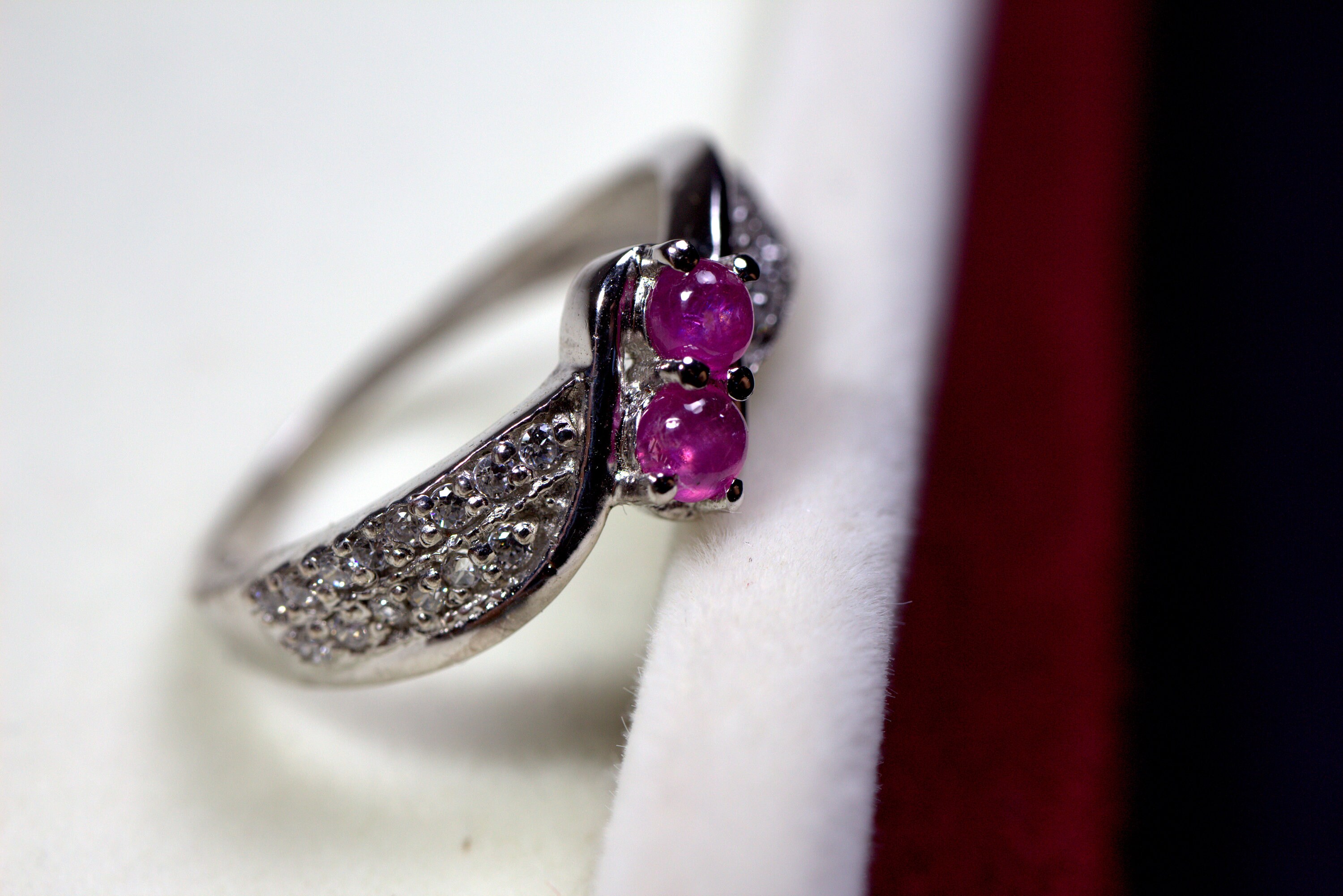 Two Natural Ruby Ring Dual Band Style Ring Statement Ruby | Etsy