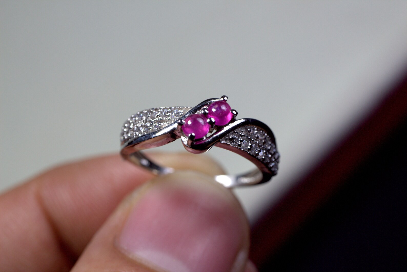 Two Natural Ruby Ring Dual Band Style Ring Statement Ruby | Etsy