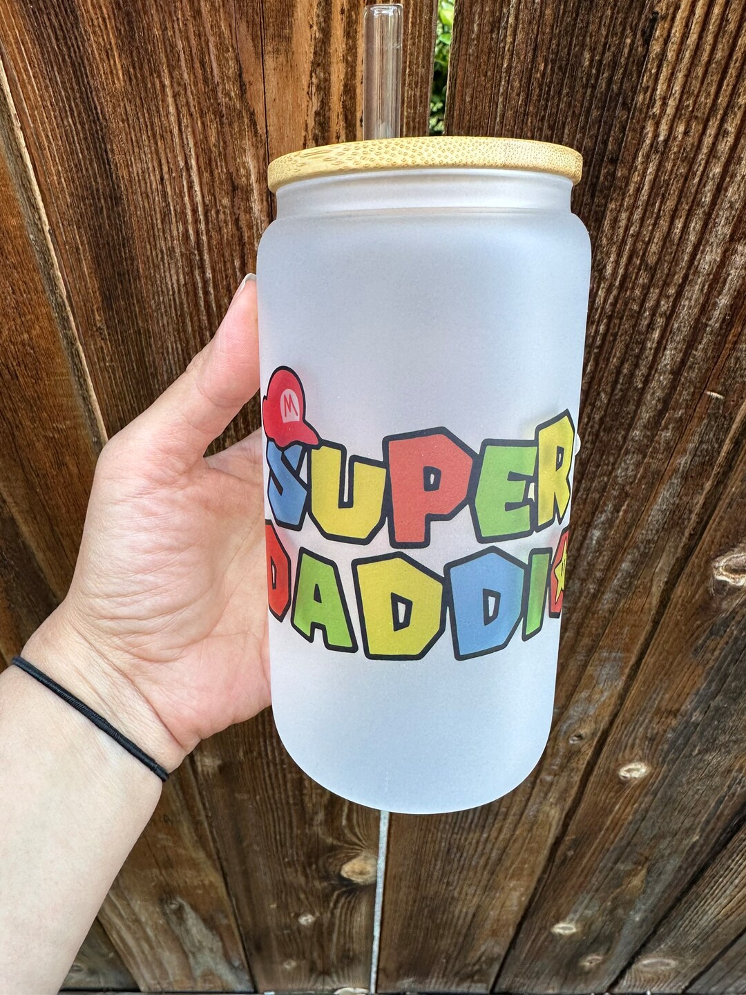 Super Mario | Glass Beer Can | Super Daddio | Mario Brothers | Father’s ...