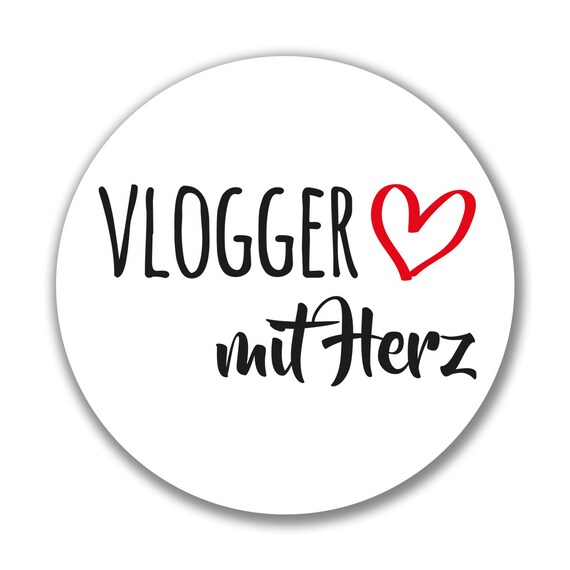 Sticker Vlogger With Heart Sticker 10 Cm - Etsy