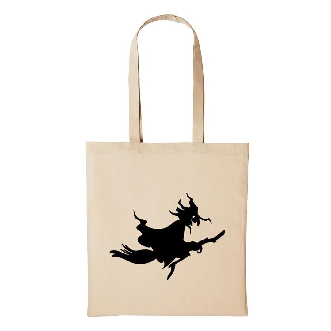 Jute Bag Witch Witch Broom Fly Witches Bag Cotton 10 Liters - Etsy