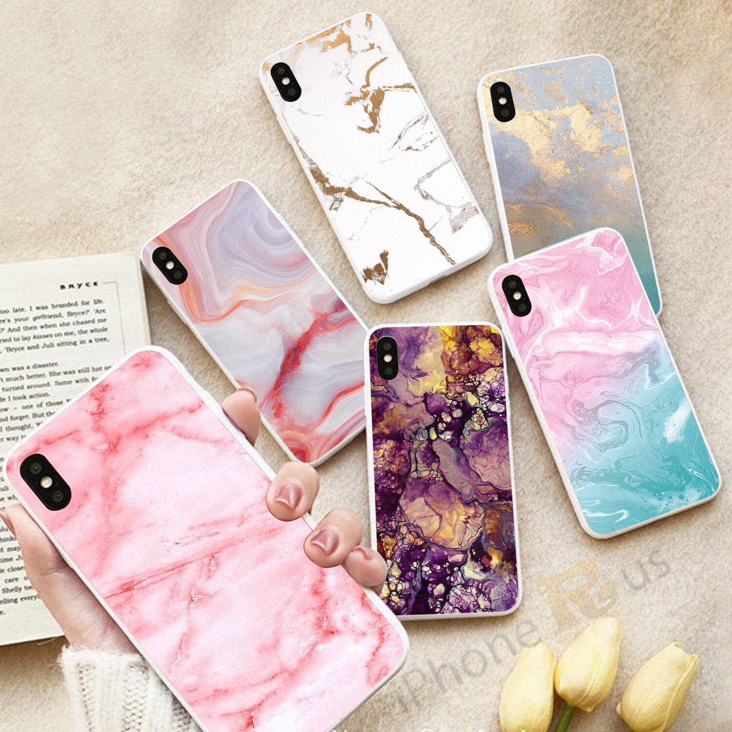 Marmeren Telefoonhoesje Cover Ontwerp Voor Apple Iphone Etsy