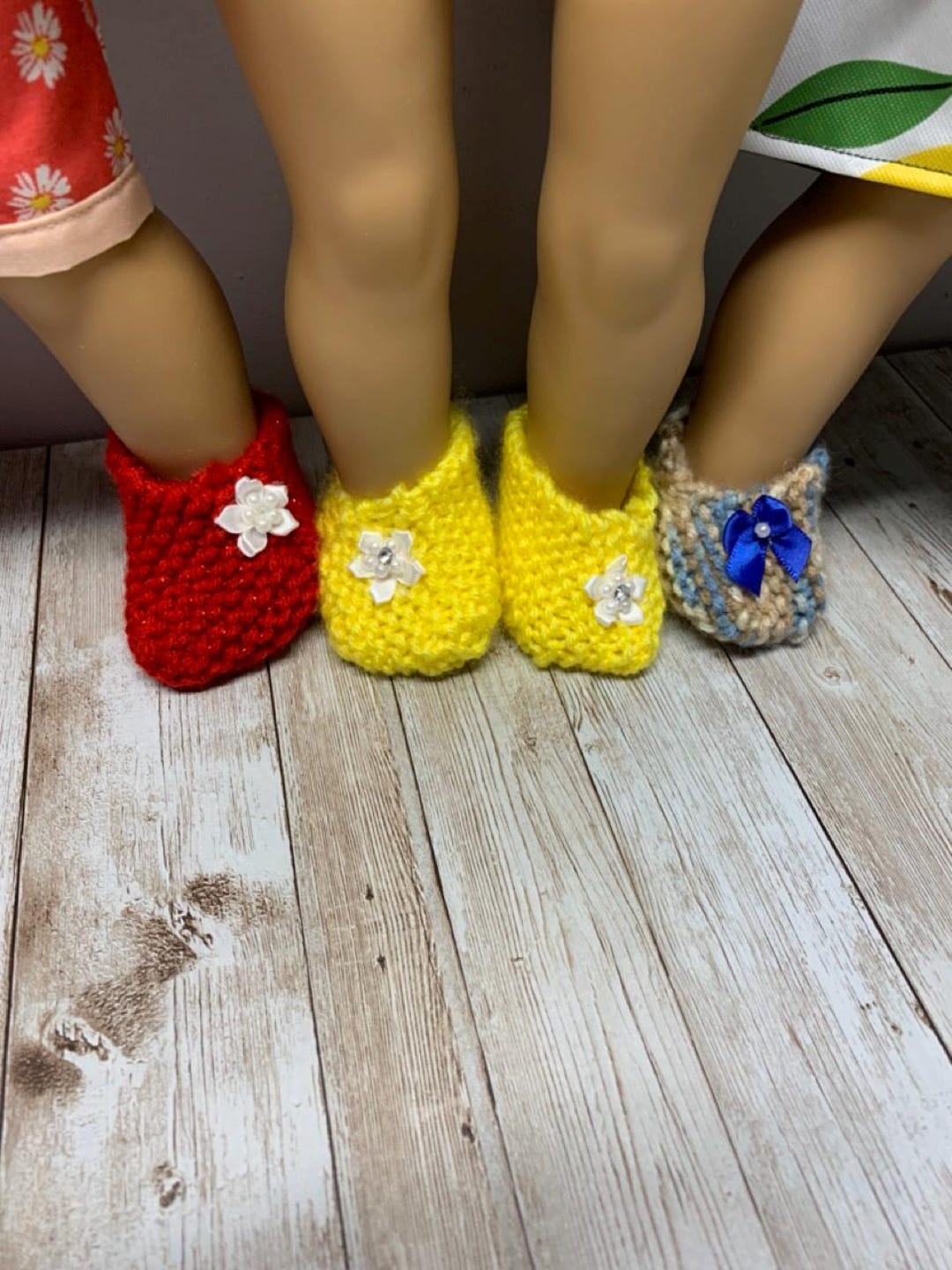 Handmade Knitted Slippers, 18 Inch Doll Slippers, Slippers for Dolls ...
