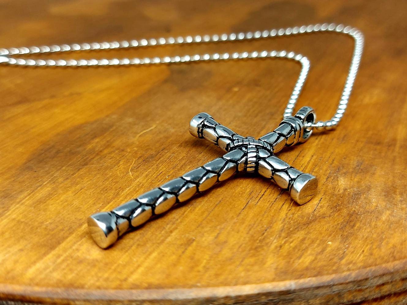 Mens stainless steel cross necklace | Etsy