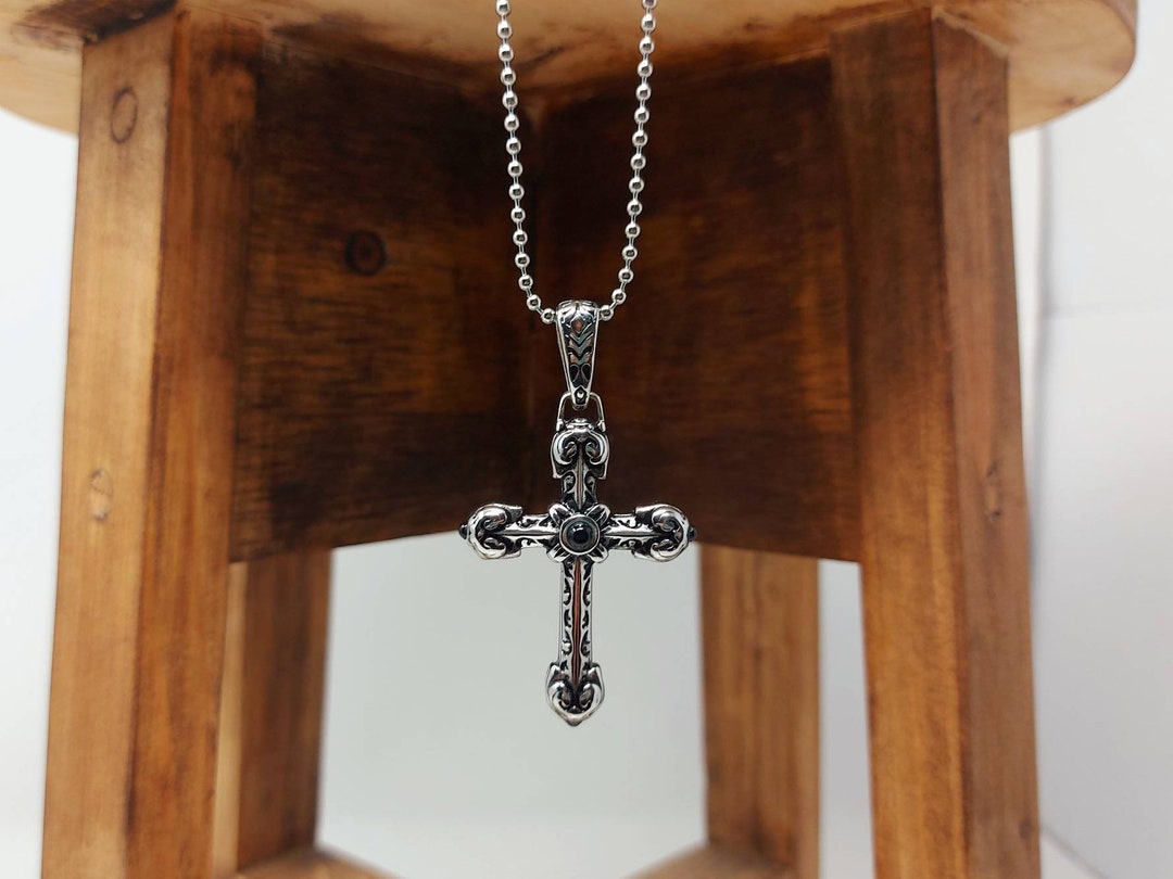Mens Stainless Steel Cross Necklace - Etsy