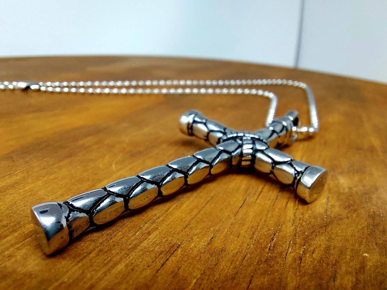 Mens stainless steel cross necklace | Etsy