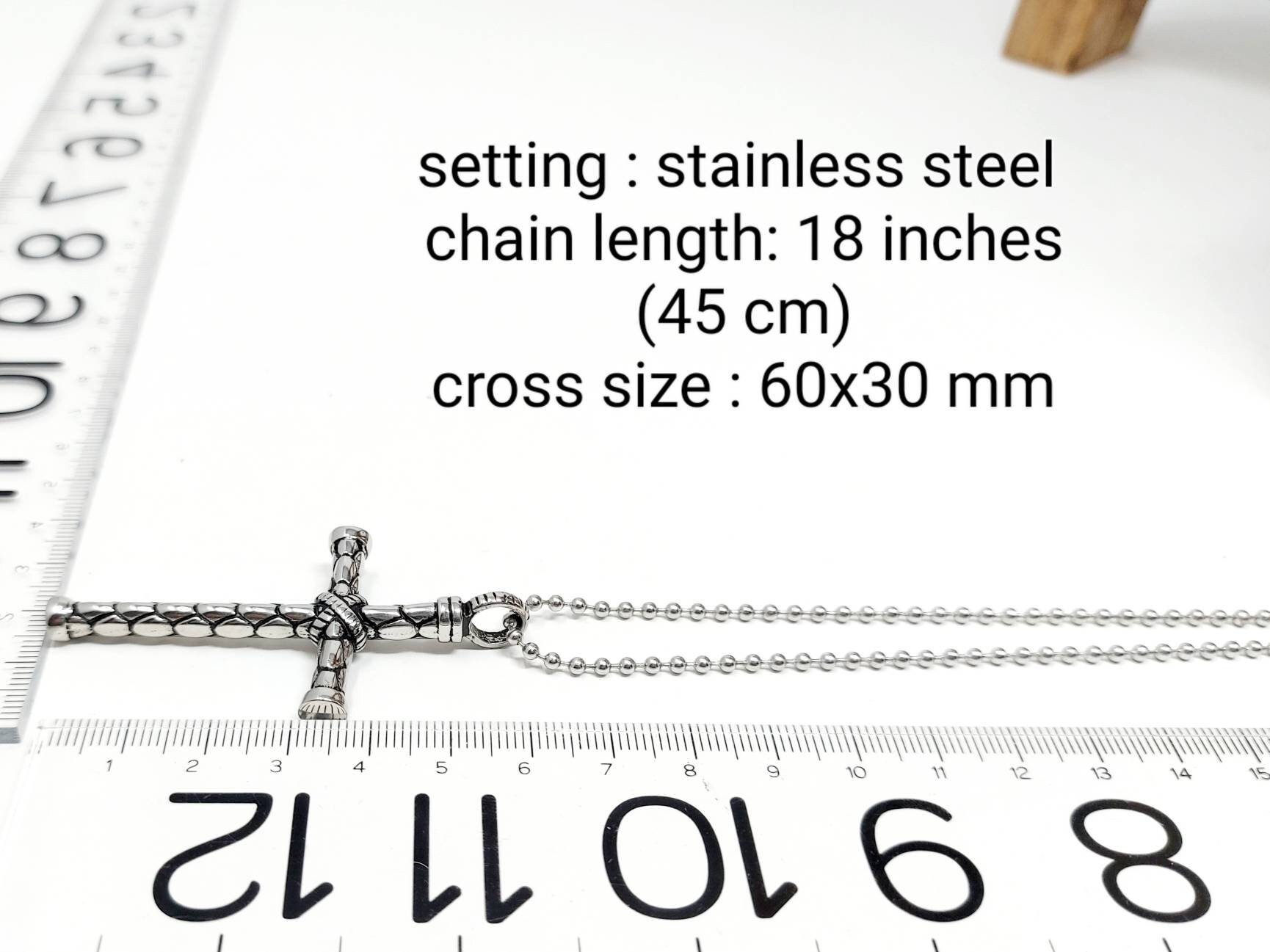 Mens stainless steel cross necklace | Etsy