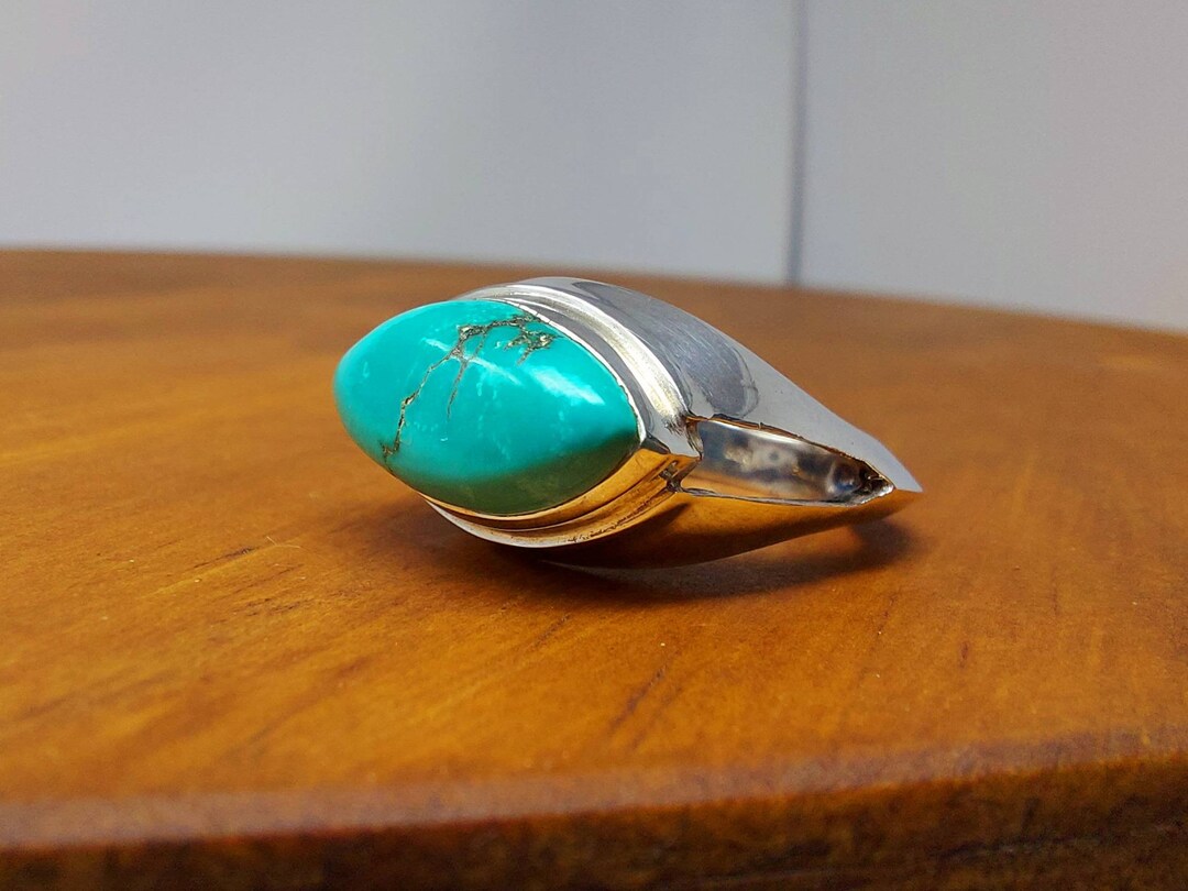 Sterling Silver Turquoise Statement Ring - Etsy