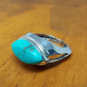 Sterling Silver Turquoise Statement Ring - Etsy