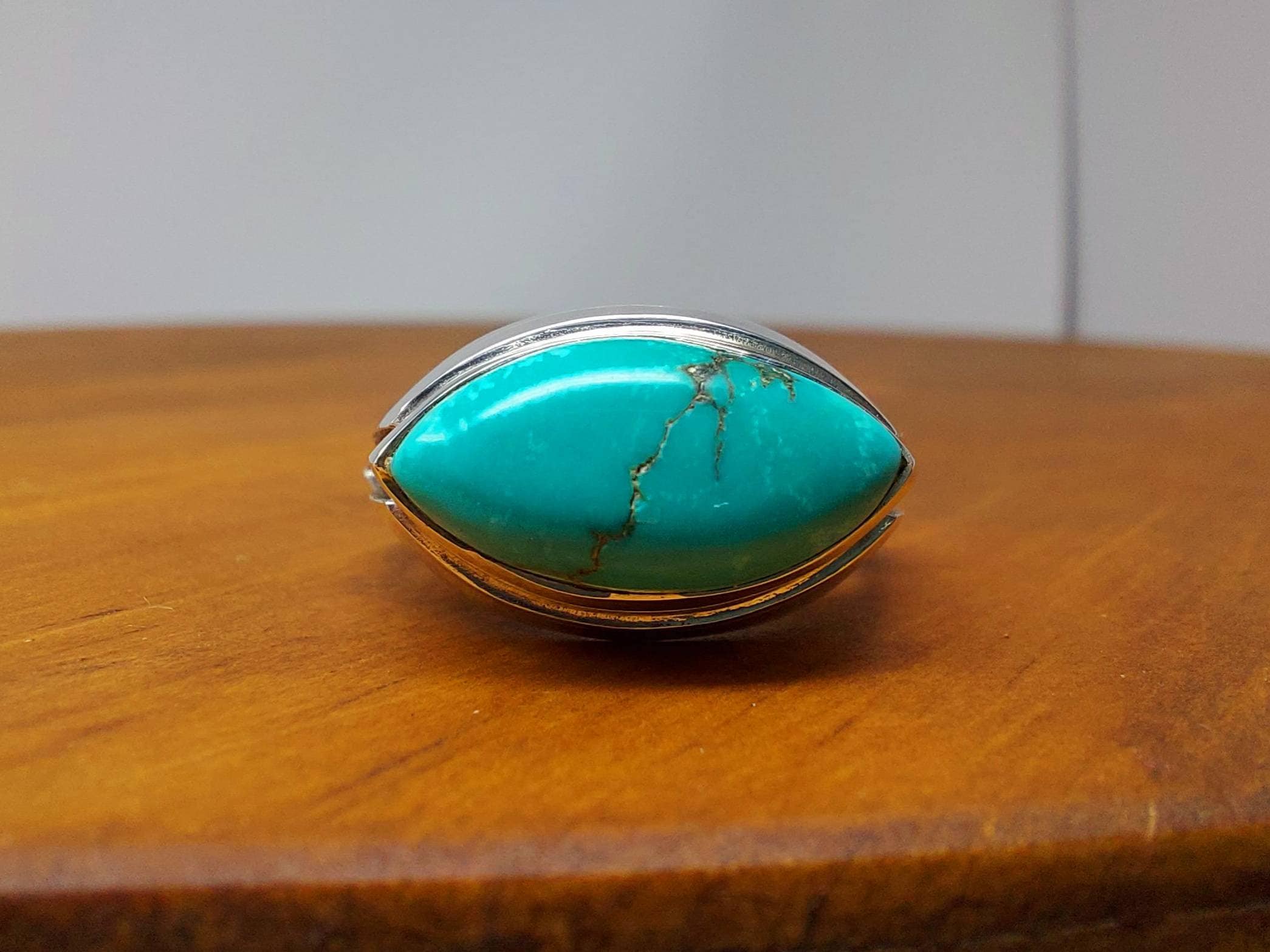 Sterling Silver Turquoise Statement Ring - Etsy
